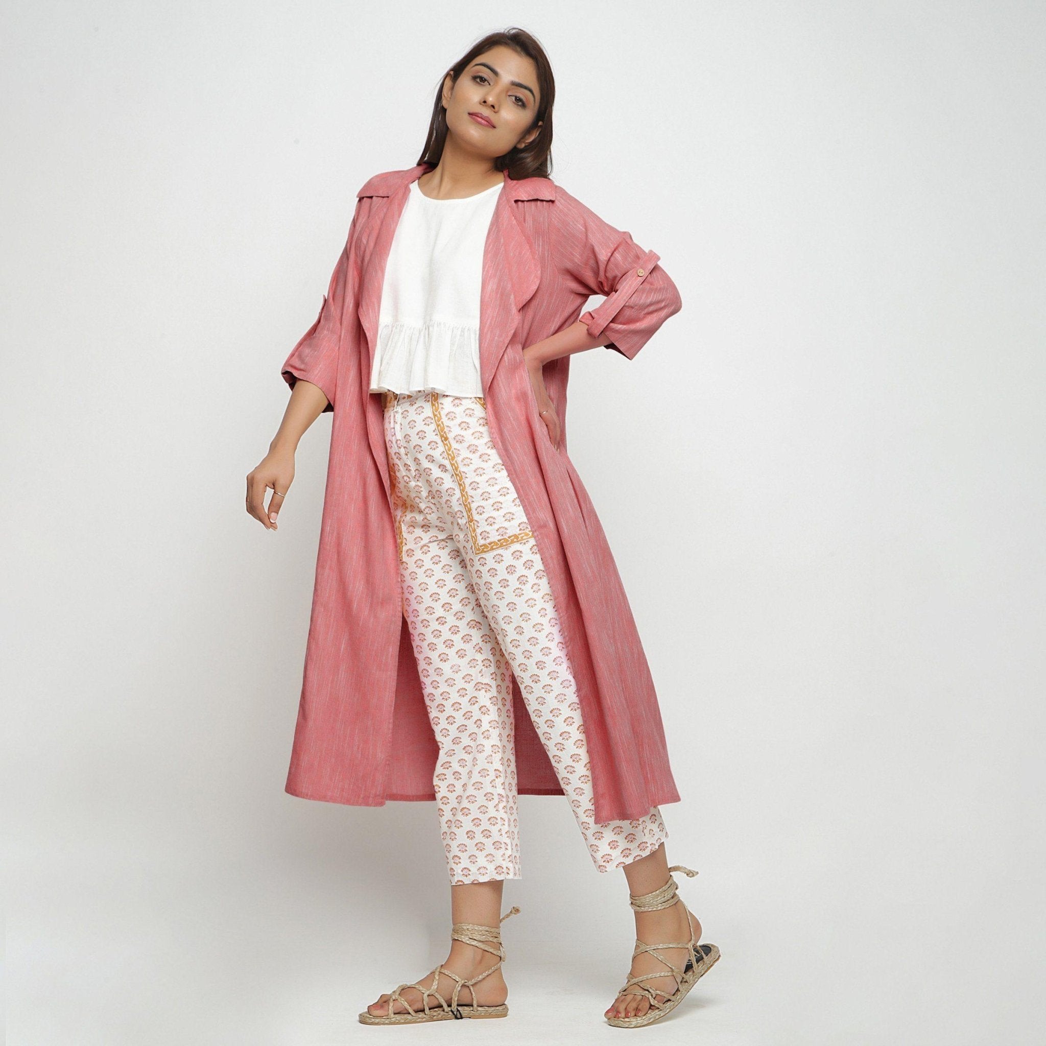 Buy Red Yarn Dyed 100% Cotton Lapel Collar Overlay Online at SeamsFriendly