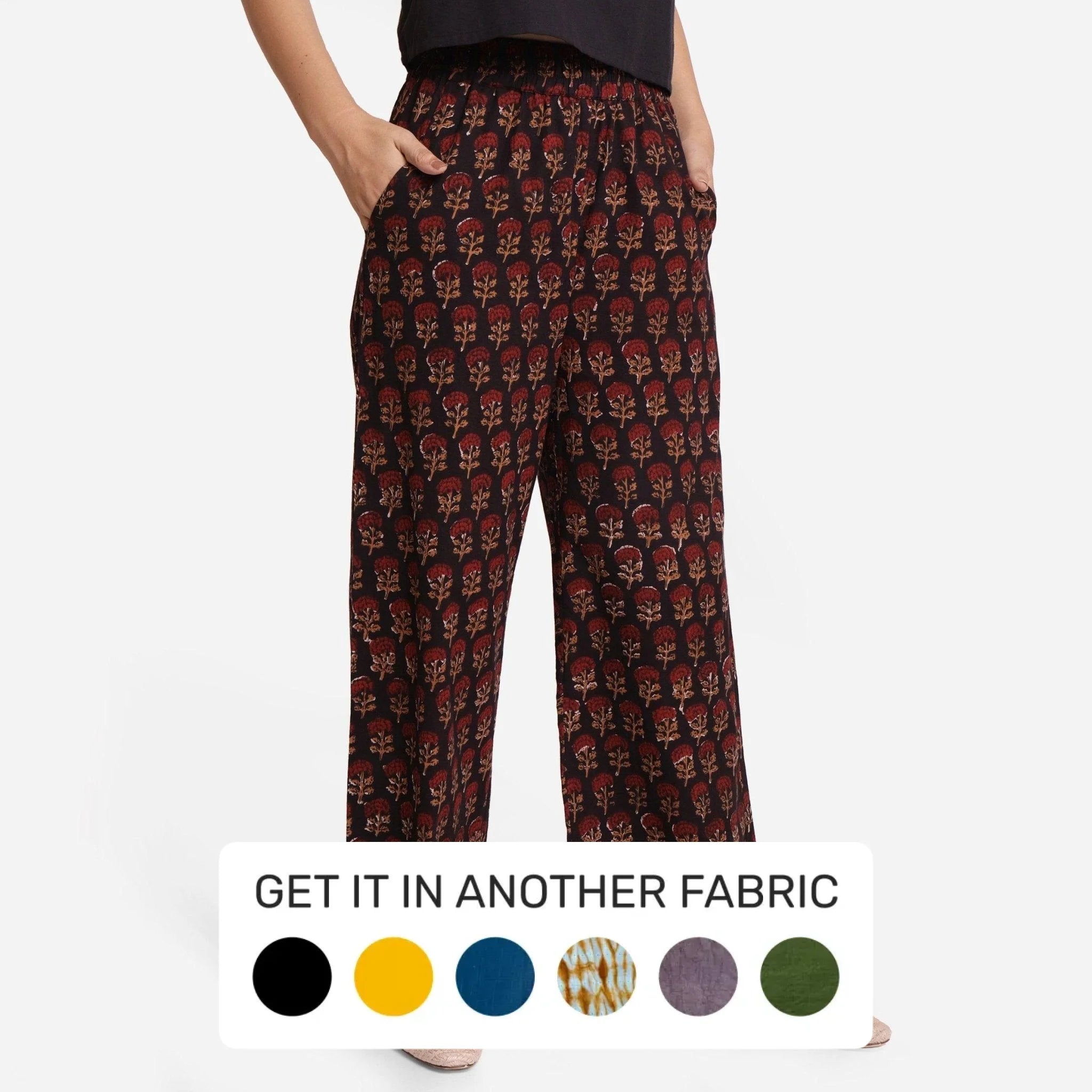 Buy Traditional Block Printed Cotton High-Rise Pant Online at SeamsFriendly